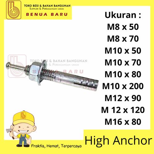 Jual High Anghor M8 M10 M12 M16 / High Angkur Ketok / Dynabolt Ketok ...