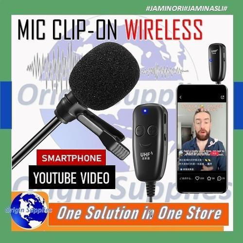 Jual Microphone Mic Clip On Wireless UHF PRANK VLOG untuk HP Live Zoom ...