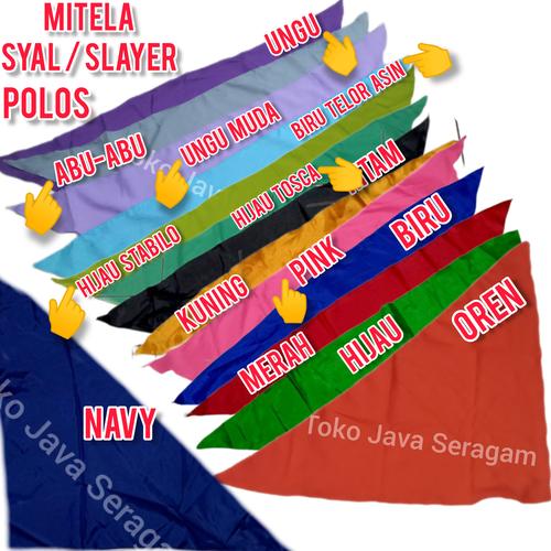 Jual Mitela Polos Ungu Abu Biru Hijau Pink Ping Slayer Syal Katun Satin ...