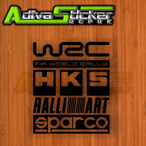 Jual stiker sticker mobil set racing wrc ralliart hks set - Hitam, 1 ...