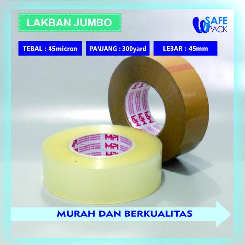 Jual lakban / plakban jumbo MPI bening coklat 2 inch 45mm x 300 yard ...