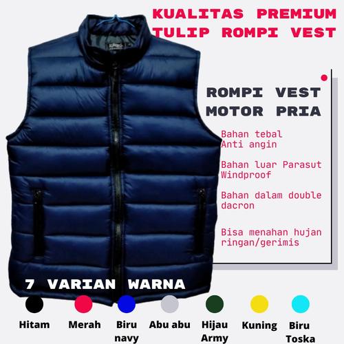 Jual jaket rompi motor parasut pria cocok untuk touring - Hitam, XL ...