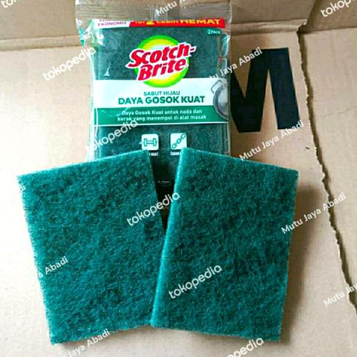 Jual 3M scotch brite sabut cuci piring sabut hijau/1 pack isi 2 lembar ...