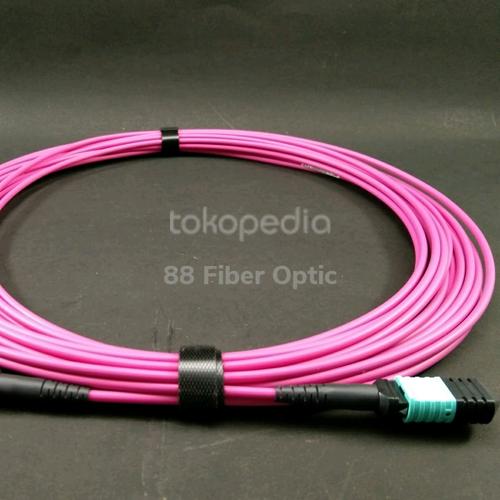 Jual MPO to MPO 12 Core OM4 Multimode female type C 5 Meter Magenta ...