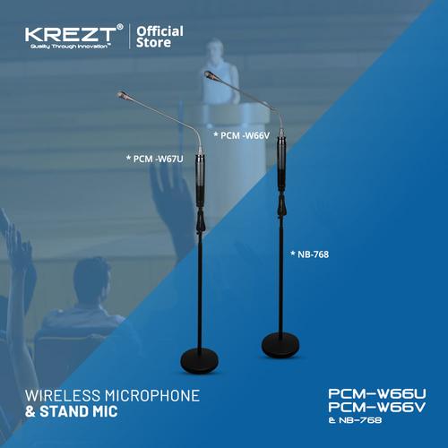 Promo PAKET Microphone Podium KREZT PCM W66V/W67U + Stand Mic Krezt Nb ...