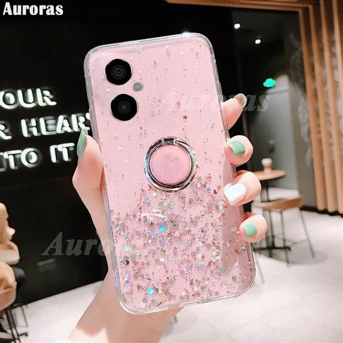 Jual Case Samsung Galaxy A04 A04e Silikon Motif Gliter Tali Ring Soft ...