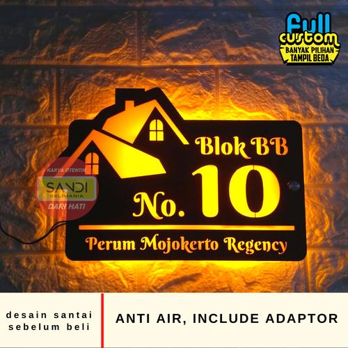 Jual PAPAN NOMOR RUMAH LED ACRYLIC NOMER RUMAH LED NO RUMAH MENYALA ...