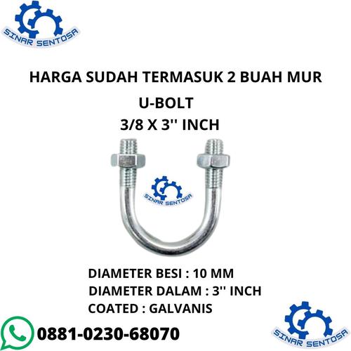 Jual Klem U Bolt pipa 3/8 X 3 Galvanis - Jakarta Barat - SINAR SENTOSA ...