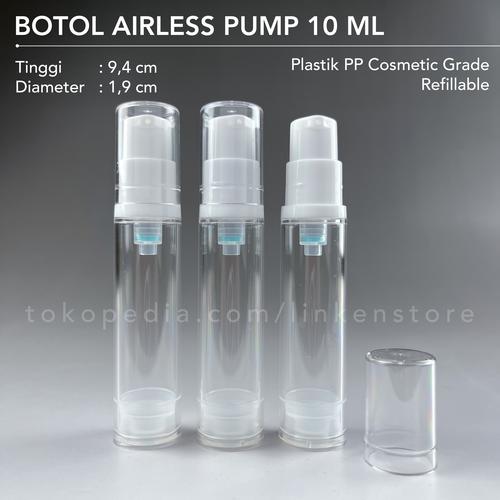 Jual Botol Airless PUMP 10ml - Serum Lotion Vacuum - Clear / Transparan ...