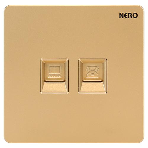 Promo NERO Saklar Telephone + Data Outlet CASA X2 X2PHPC-G Gold ...
