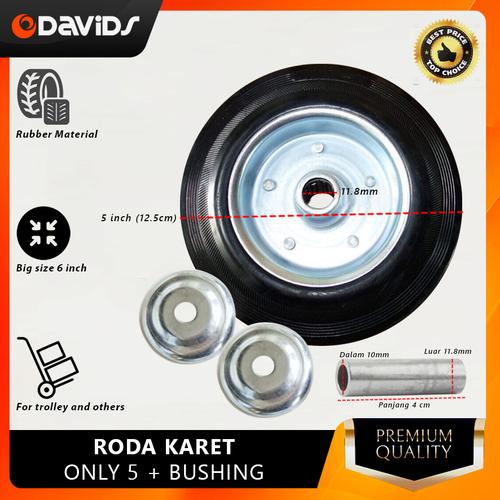 Jual Roda Troli Karet Caster Gerobak Ban Troly Only 5 Inch Plus Bushing ...