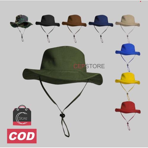 Jual Topi Rimba Gunung Outdoor Polos Bahan Drill Premium Dewasa - Cream ...