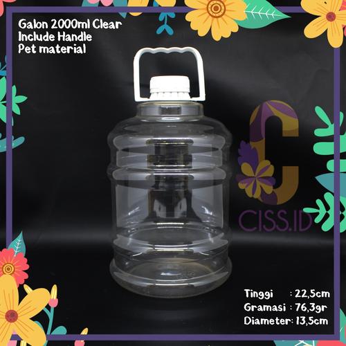 Jual GALON MINI 2 LITER 2000ML 2000 ML 2LITER CLEAR HANDLE PET ...