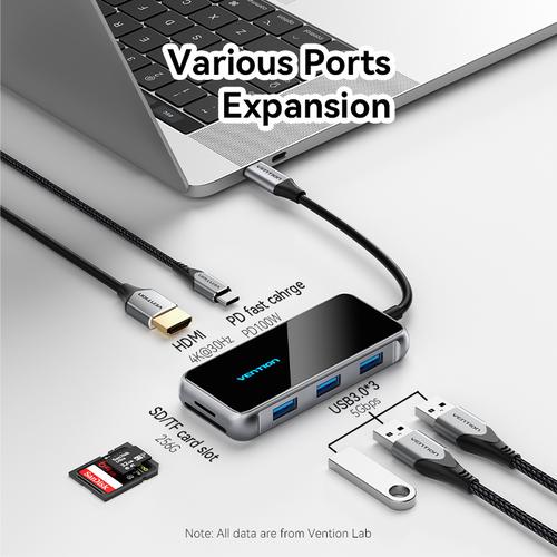 Jual VENTION Type C HUB Multi Port USB 3.0 2.0 PD Acrylic Body - TFM ...