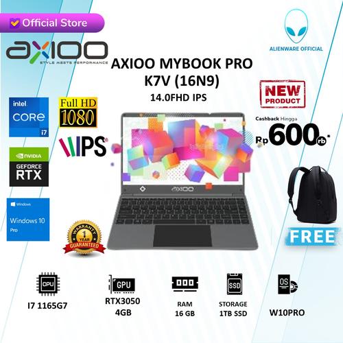 Promo AXIOO MYBOOK PRO K7V (16N9) RTX3050 I7 1165G7 16GB 1TBSSD W10PRO ...