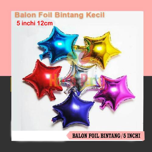 Jual balon foil Bintang Mini 12 cm / balon star / balon star mini ...