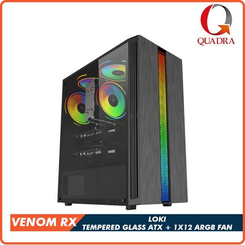Jual VenomRX LOKI Tempered Glass ATX Case dengan 1 x 12cm ARGB Fan ...
