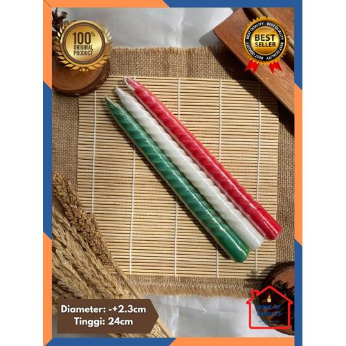 Jual Lilin Spiral Candlelight Dinner|Lilin Ulir Natal Merah Putih Hijau ...
