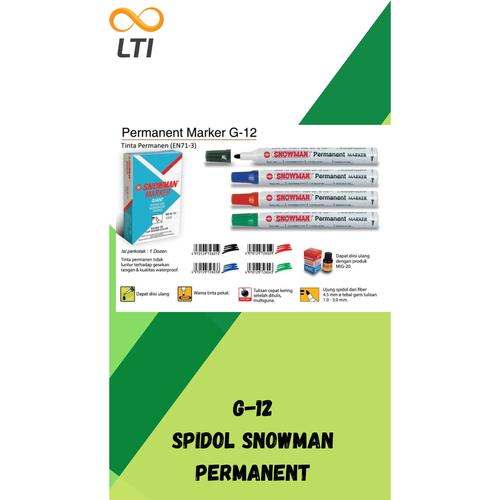 Jual Spidol Permanen Marker Snowman G-12 / Lusin - Kota Surabaya - CV ...