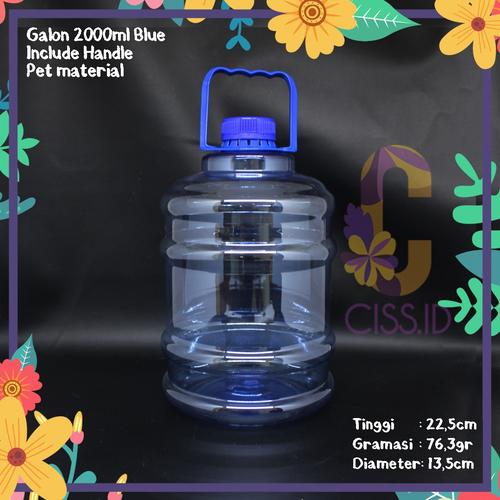 Jual GALON MINI 2 LITER 2000ML 2000 ML 2LITER BIRU HANDLE PET FOODGRADE - Jakarta Timur ...