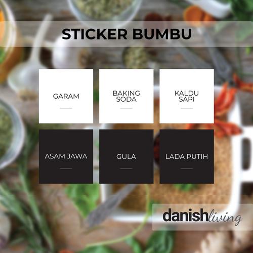 Jual Custom Stiker LABEL BUMBU DAPUR Set WATERPROOF Hitam Putih ...
