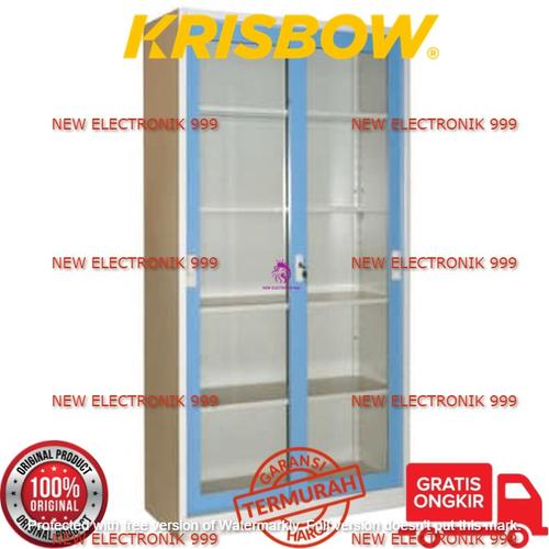 Jual Krisbow Lemari Kantor Pintu Kaca Geser Biru KW1700198 - Jakarta ...