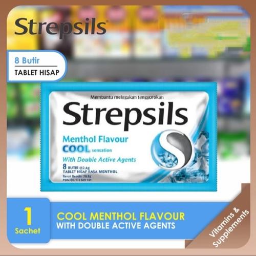 Jual strepsils cool isi 8 butir permen menthol melegakan tenggorokan ...