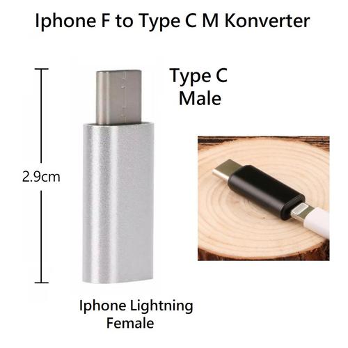 Jual LIGHTNING IPHONE 8 PIN FEMALE TO USB 3.1 TYPE C MALE CONVERTER ...