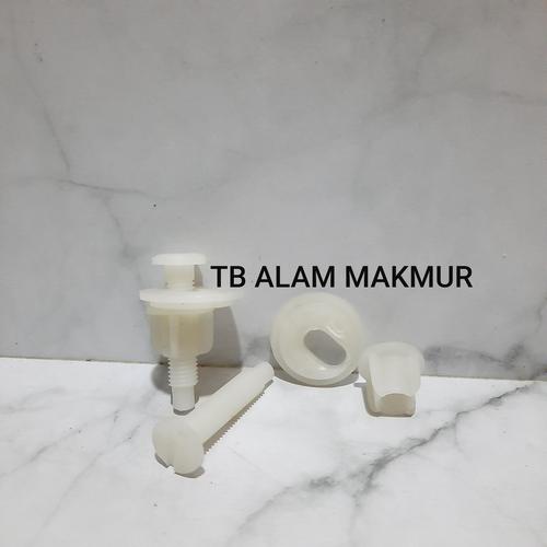 Jual baut tutup kloset toto tc505 tipe l 108 closet duduk skrup plastik ...