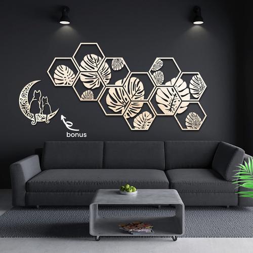 Promo Dekorasi Dinding Kayu Classic Monstera Hexagonal 1.4m Hiasan ...