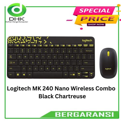 Jual Logitech - MK 240 Nano Wireless Combo - Black Chartreuse - Jakarta ...