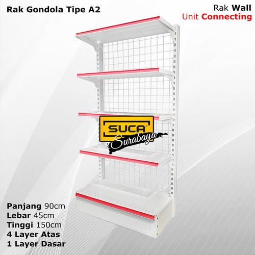 Jual Rak Minimarket Wall Gondola T 1.5M 5 Hambalan (Connect) - A2 ...