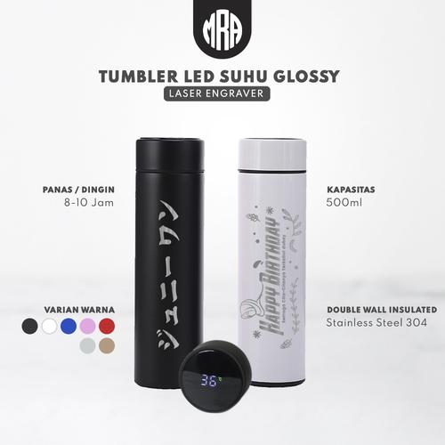 Jual Tumbler Thermos Suhu LED Display Double Wall Doff Glossy Grafir ...