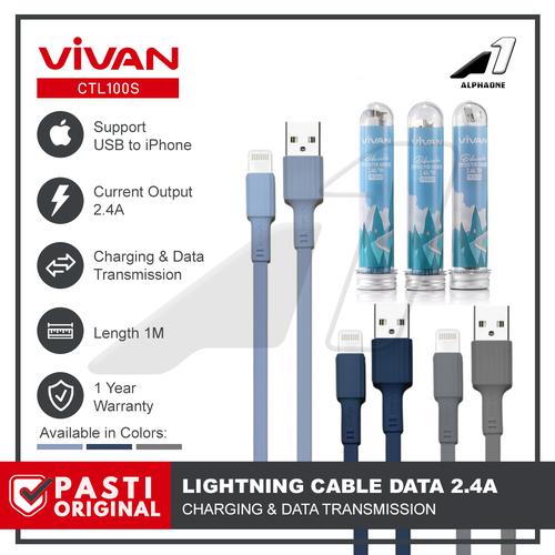Promo VIVAN Kabel Data Lightning CTL100S Charger iPhone Fast Charging 2 ...
