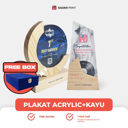 Jual PLAKAT ACRYLIC PREMIUM CUSTOM PRINT UV KAYU / Piagam Penghargaan ...