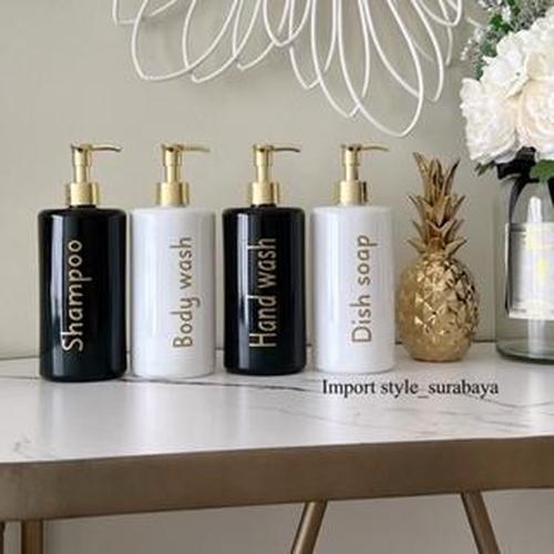 Jual Botol HITAM/PUTIH GLOSSY EXCLUSIVE 500ml GOLD NATURAL aesthetic ...