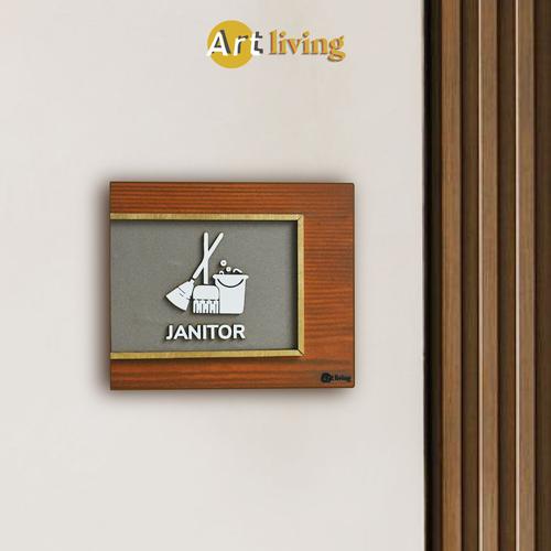 Jual Artliving Sign Janitor Room Papan Pintu WC Bahan Kayu Industrial ...