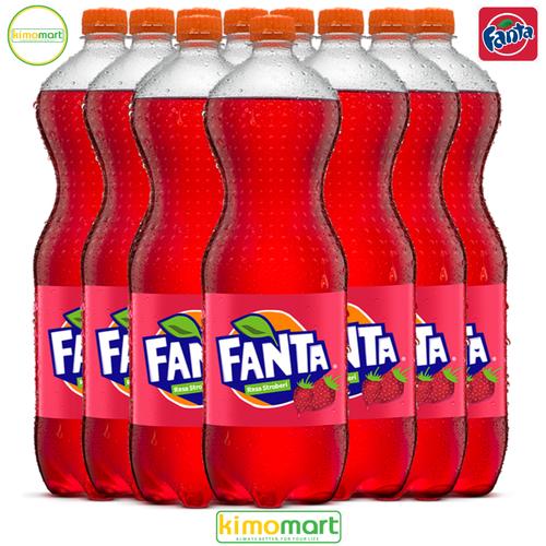 Jual 1 Karton Fanta botol rasa strawberry 1000 ml - 1 Liter - kimomart ...