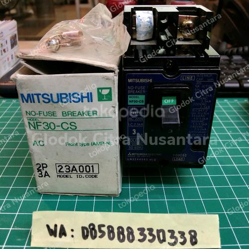 Jual MCCB Mitsubishi NF30-CS 2P 3A 220V 2.5kA / NFB Mitsubishi NF30-CS ...