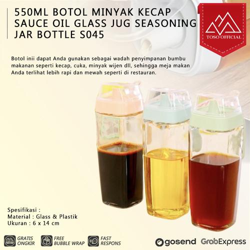 Jual 550ML BOTOL MINYAK KECAP SAUCE OIL GLASS JUG SEASONING JAR BOTTLE ...
