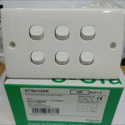 Jual Saklar Lampu 6 gang / Tombol Inbow Tipe S-Classic Schneider ...