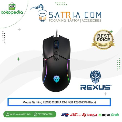 Jual Mouse Gaming REXUS XIERRA X16 RGB 12800 DPI (Black) - Kota ...