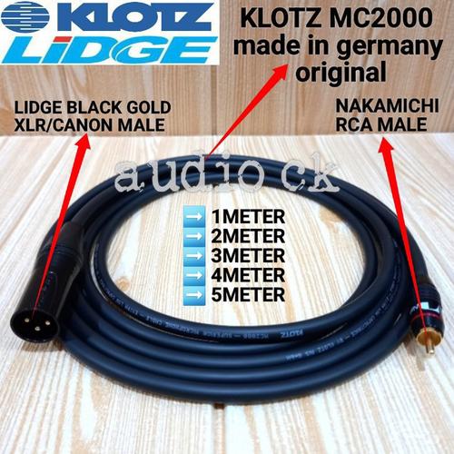 Jual KABEL KLOTZ MC2000 ORIGINAL JACK XLR MALE TO RCA MALE 1M-5M - Merah, 5meter - Jakarta Barat ...