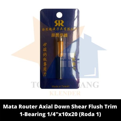 Jual Mata Router Axial Down Shear Flush Trim 1-Bearing 1/4"x10x20 (Roda ...