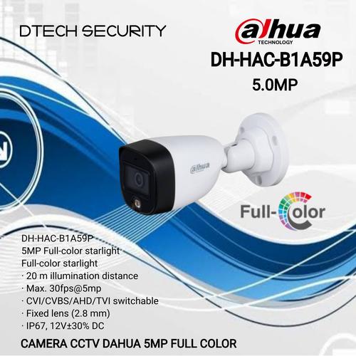 Jual CAMERA CCTV DAHUA FULL COLOR 5MP 24 JAM WARNA-DAHUA HAC-B1A59 ORIGINAL - Kota Bandung ...