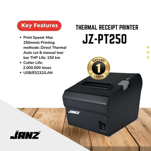 Promo JANZ Durable Receipt Thermal Printer JZ-PT250 Printer Thermal ...