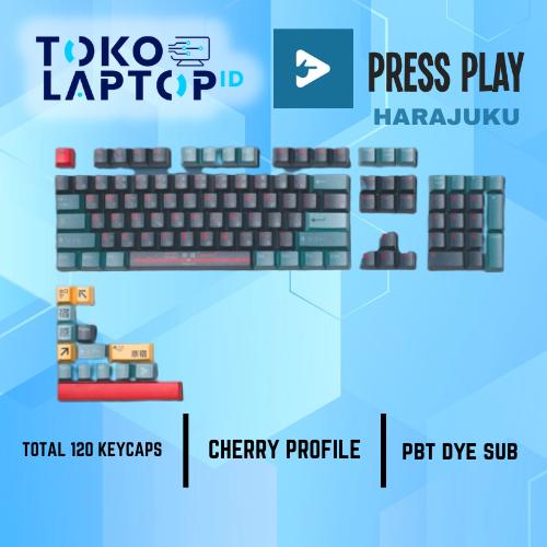 Promo Press Play Harajuku PBT Dye Sub Keycap Set Japanese Root Keyboard ...