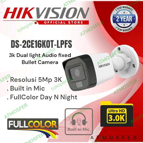Jual CCTV HIKVISION OUTDOOR 3K DS-2CE16KOT-LPFS COLORVU + MIC ORIGINAL - Jakarta Barat ...