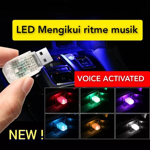 Jual Lampu LED RGB Mini USB Car Light VOICE Control Interior Dekorasi ...