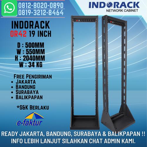 Jual INDORACK OPEN RACK 42U DEPTH 500MM - OR42 RACK SERVER 42U - Kota ...